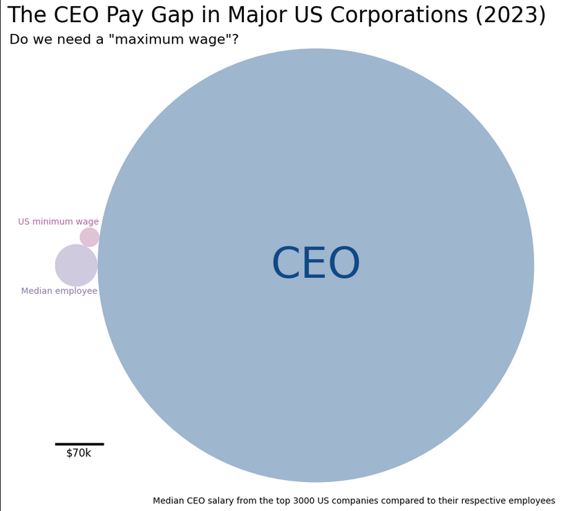 CEO wage gap in the top 3000 US companies